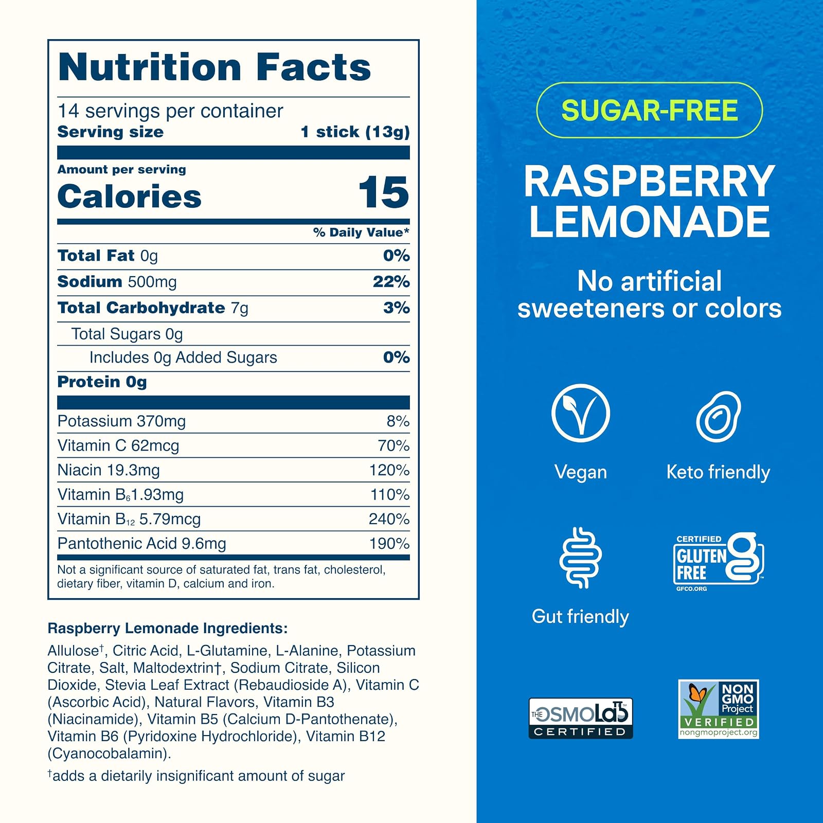 Refreshing raspberry lemonade hydration drink