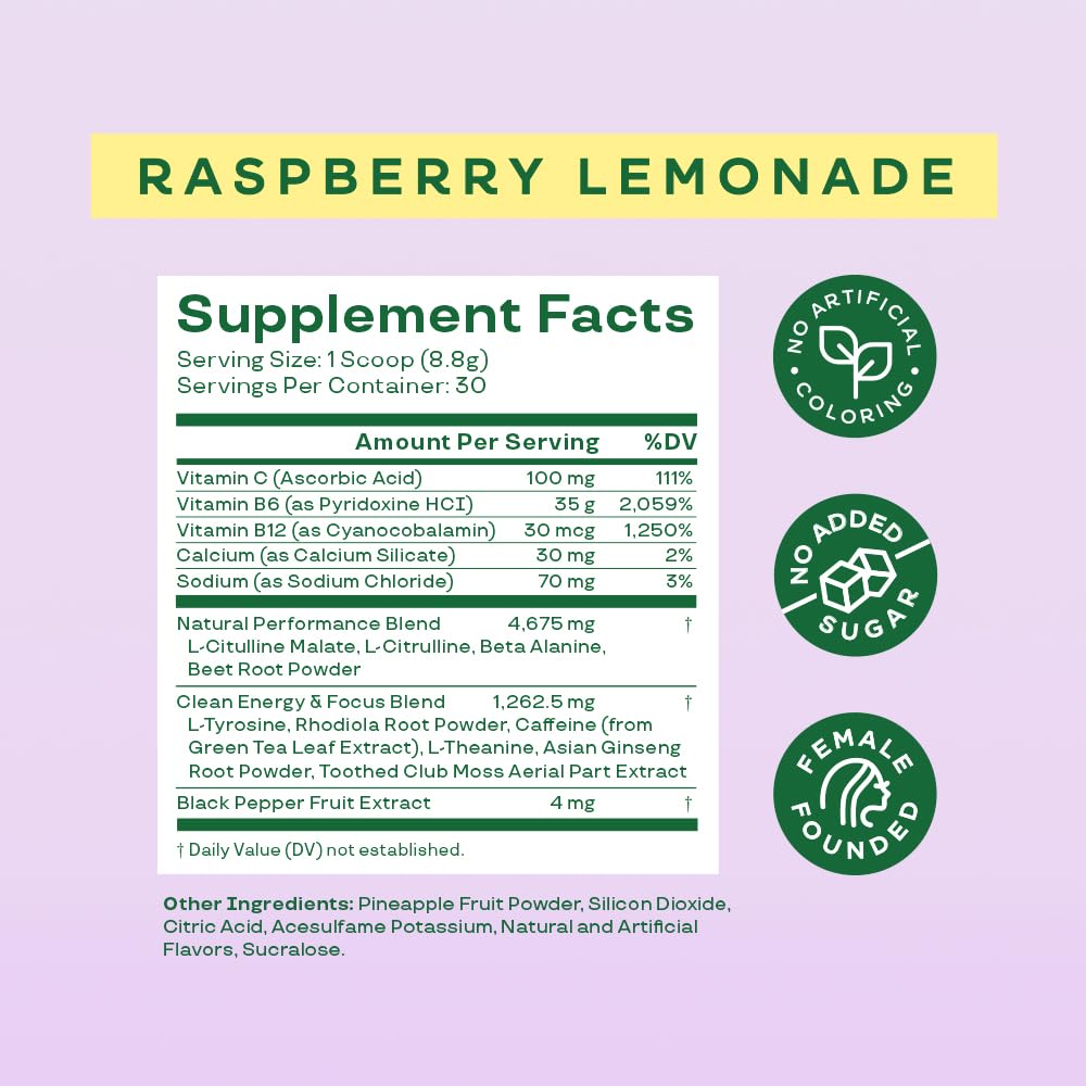 refreshing raspberry lemonade pre-workout drink
