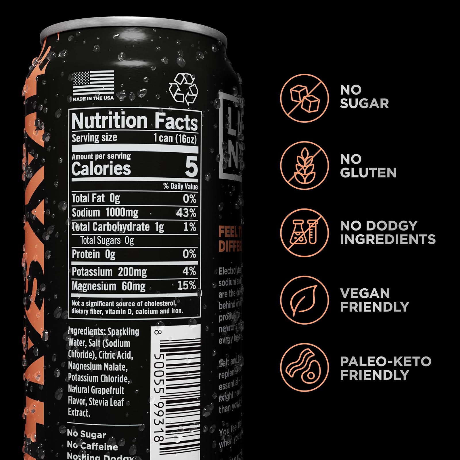 refreshing sparkling electrolyte beverage