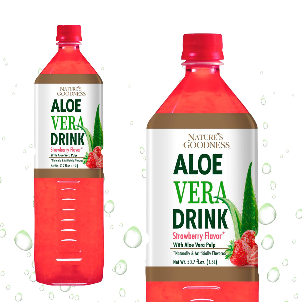 refreshing strawberry aloe vera drink