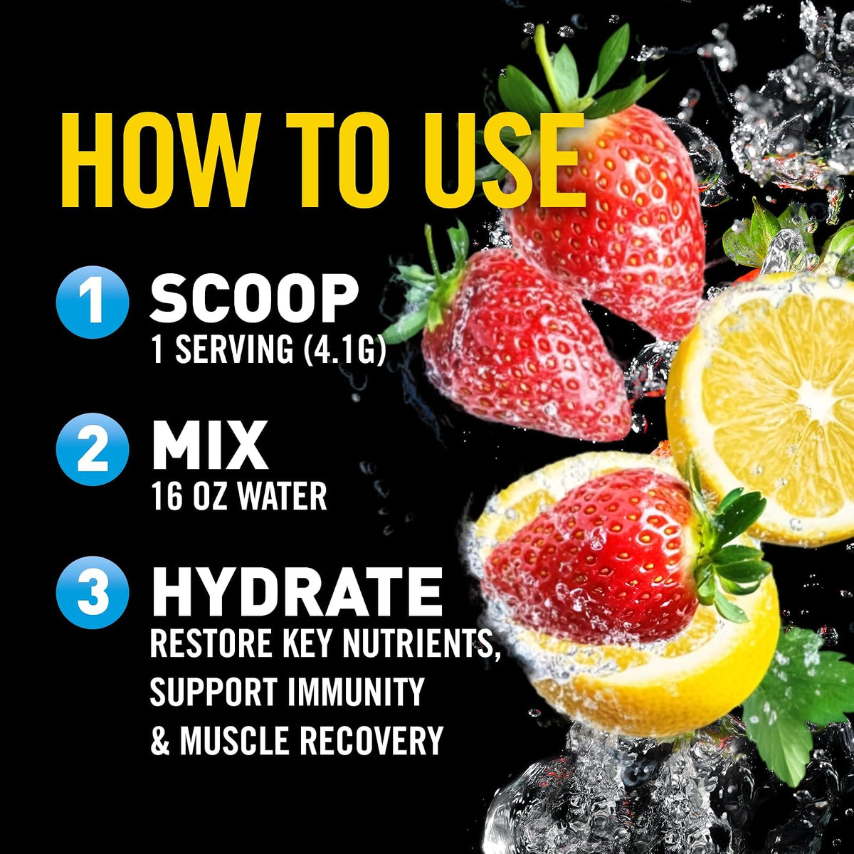 Refreshing strawberry lemonade flavour electrolytes