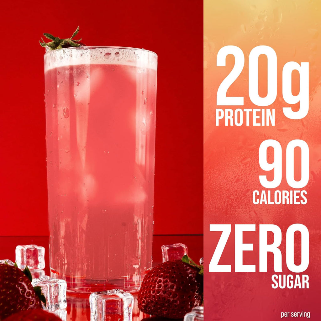 Refreshing strawberry lemonade protein drink