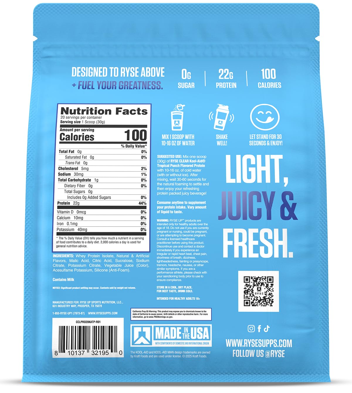 refreshing tropical flavour protein supplement