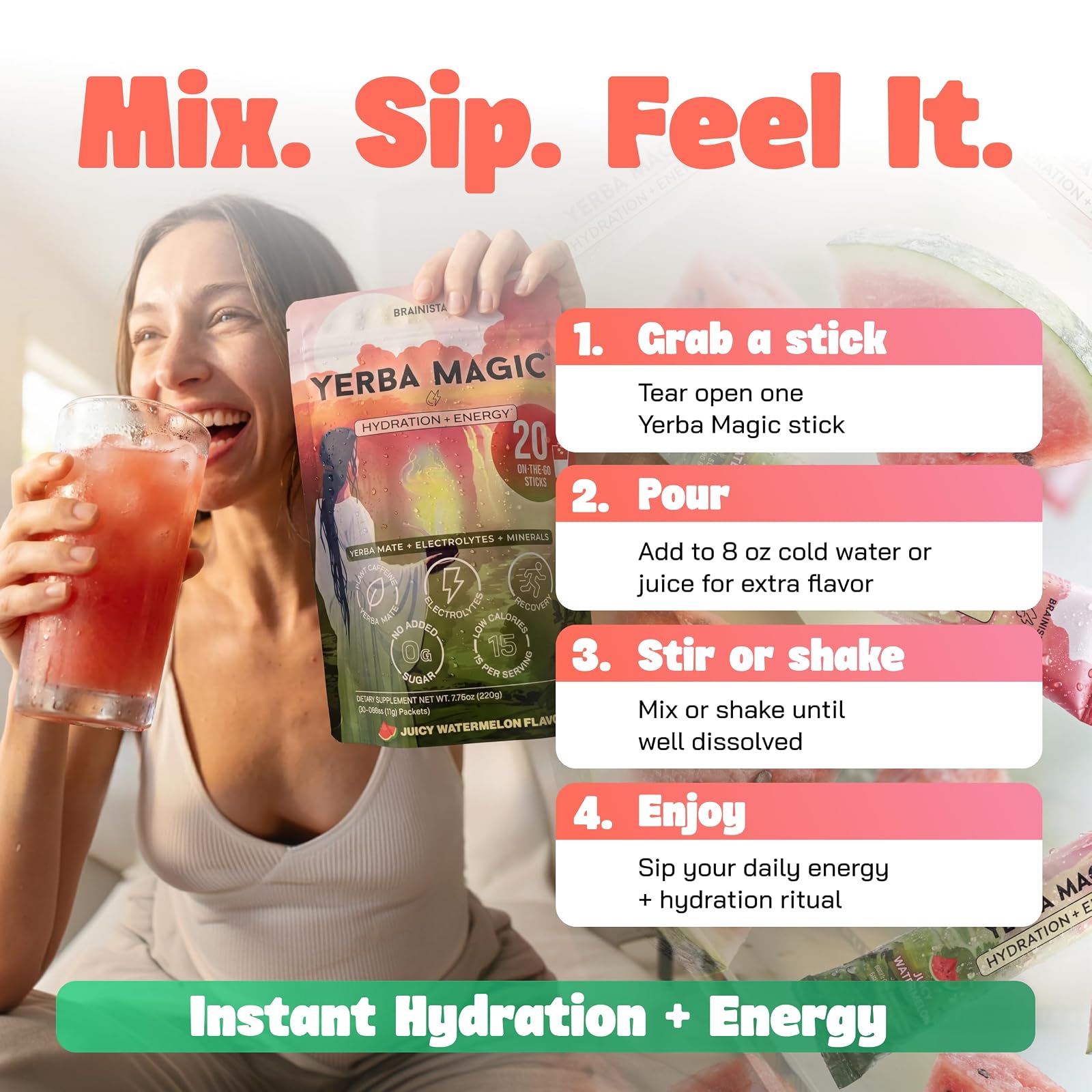 refreshing watermelon flavour electrolyte mix
