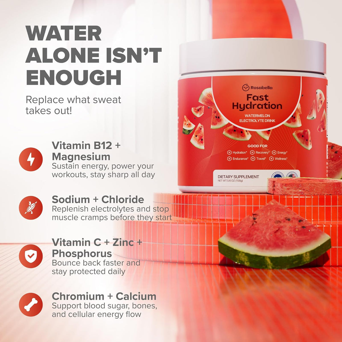 refreshing watermelon flavour electrolyte mix
