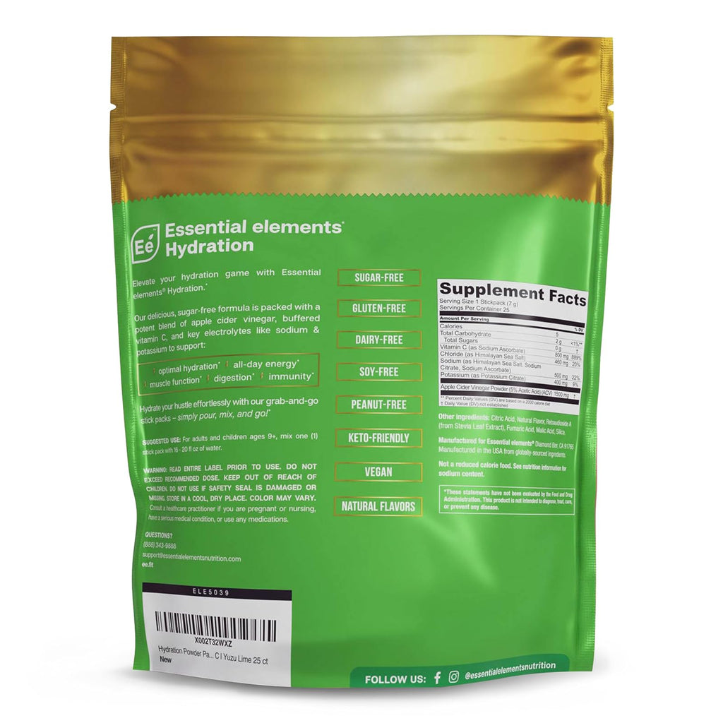 Refreshing yuzu lime electrolyte drink mix