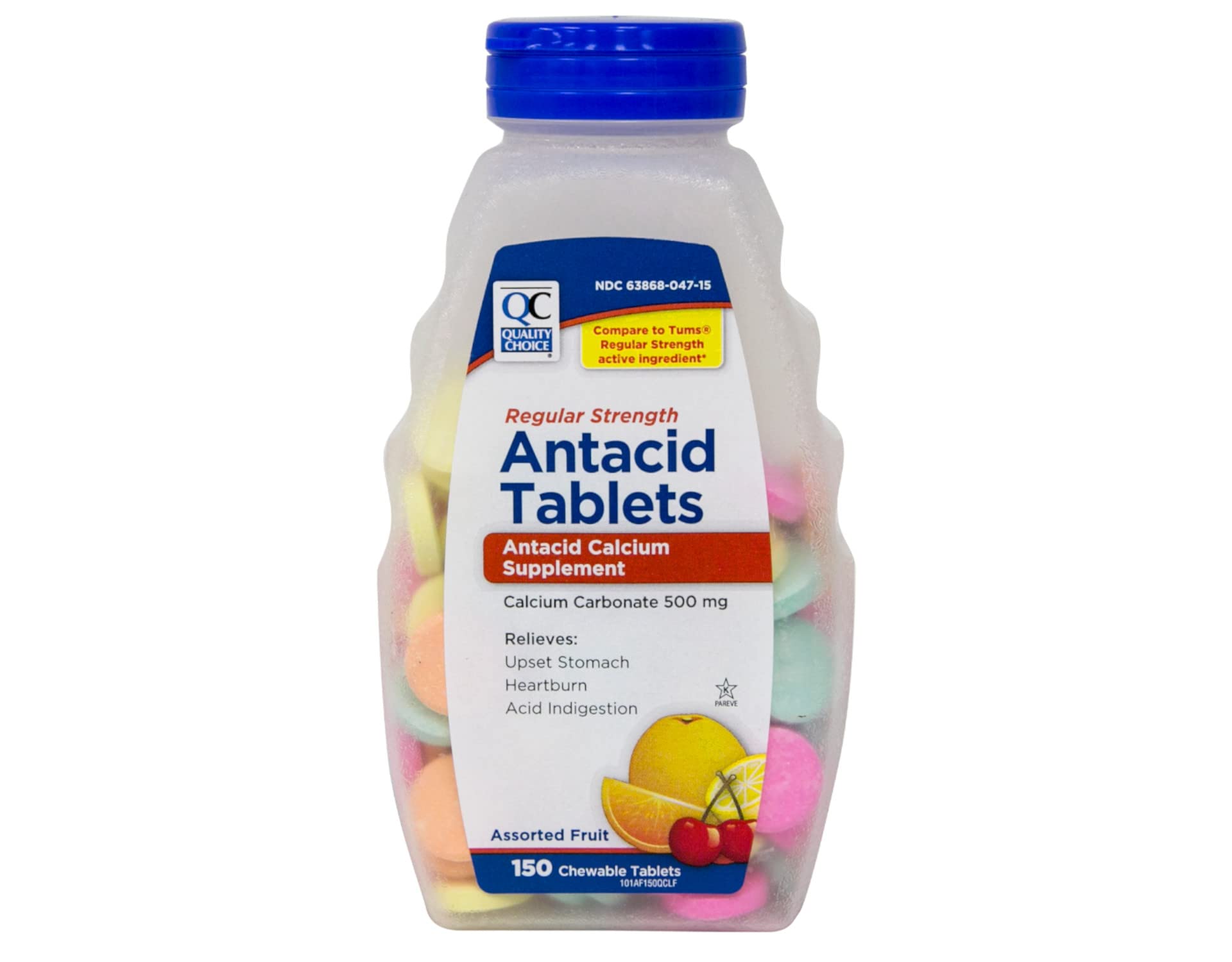 regular strength calcium carbonate antacids