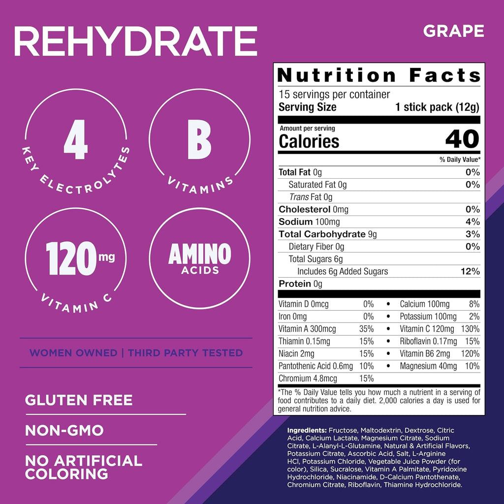rehydrate with electrolyte powder sticks