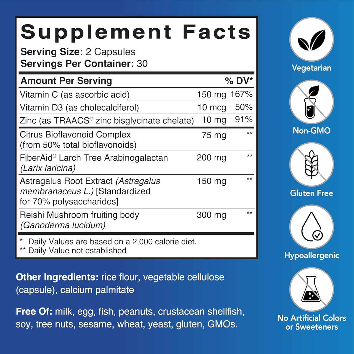 Reishi and Beta Glucans vitamins