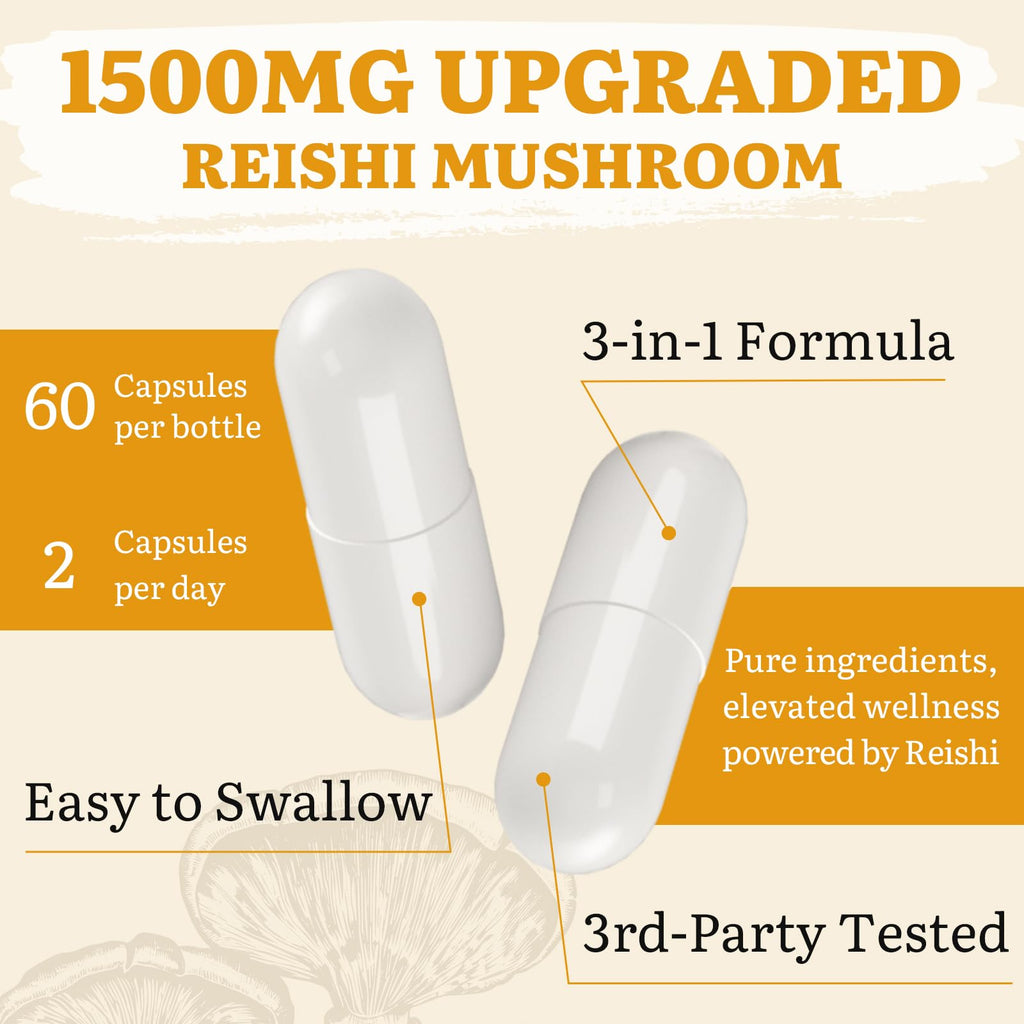 Reishi capsules for holistic well-being