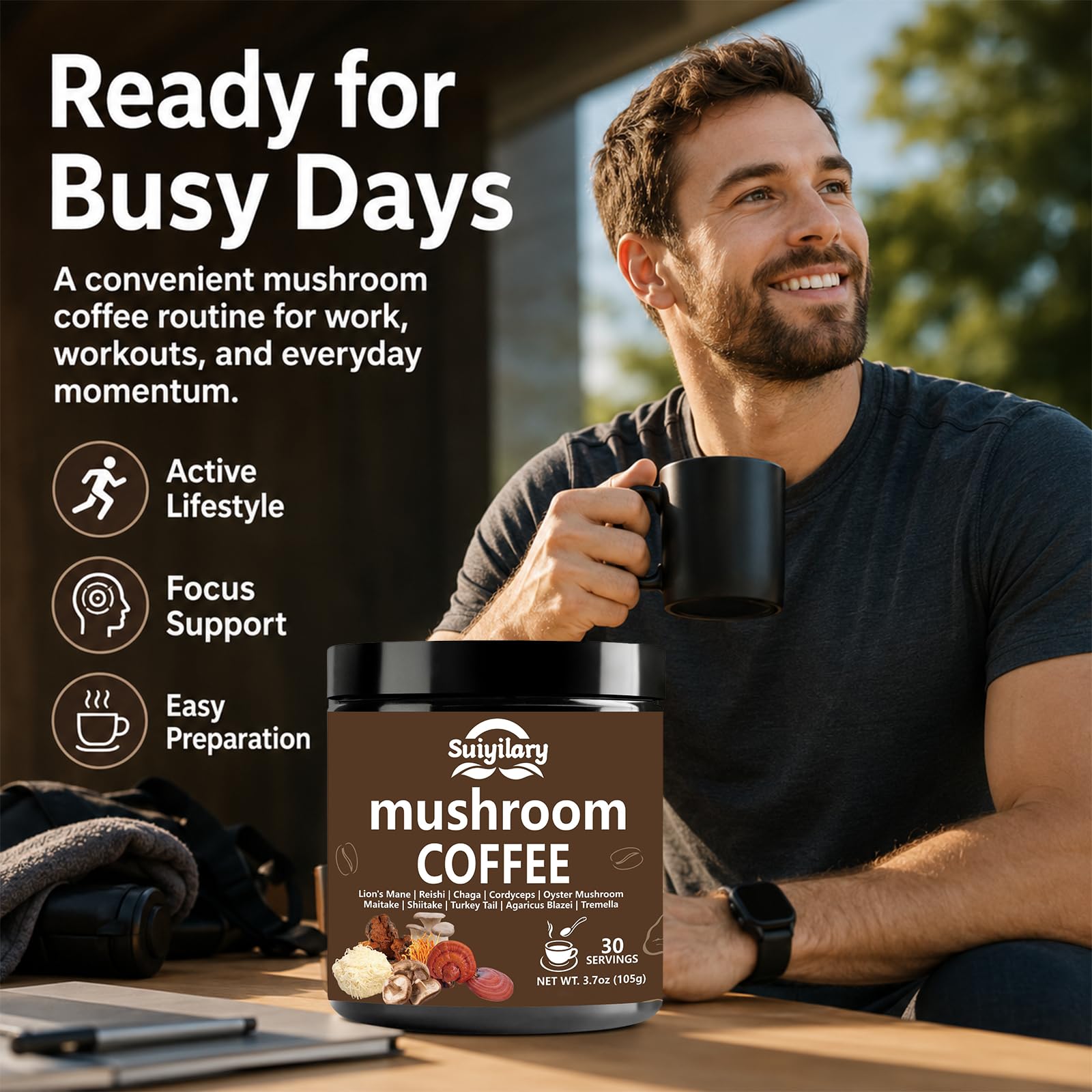 Reishi coffee for relaxation