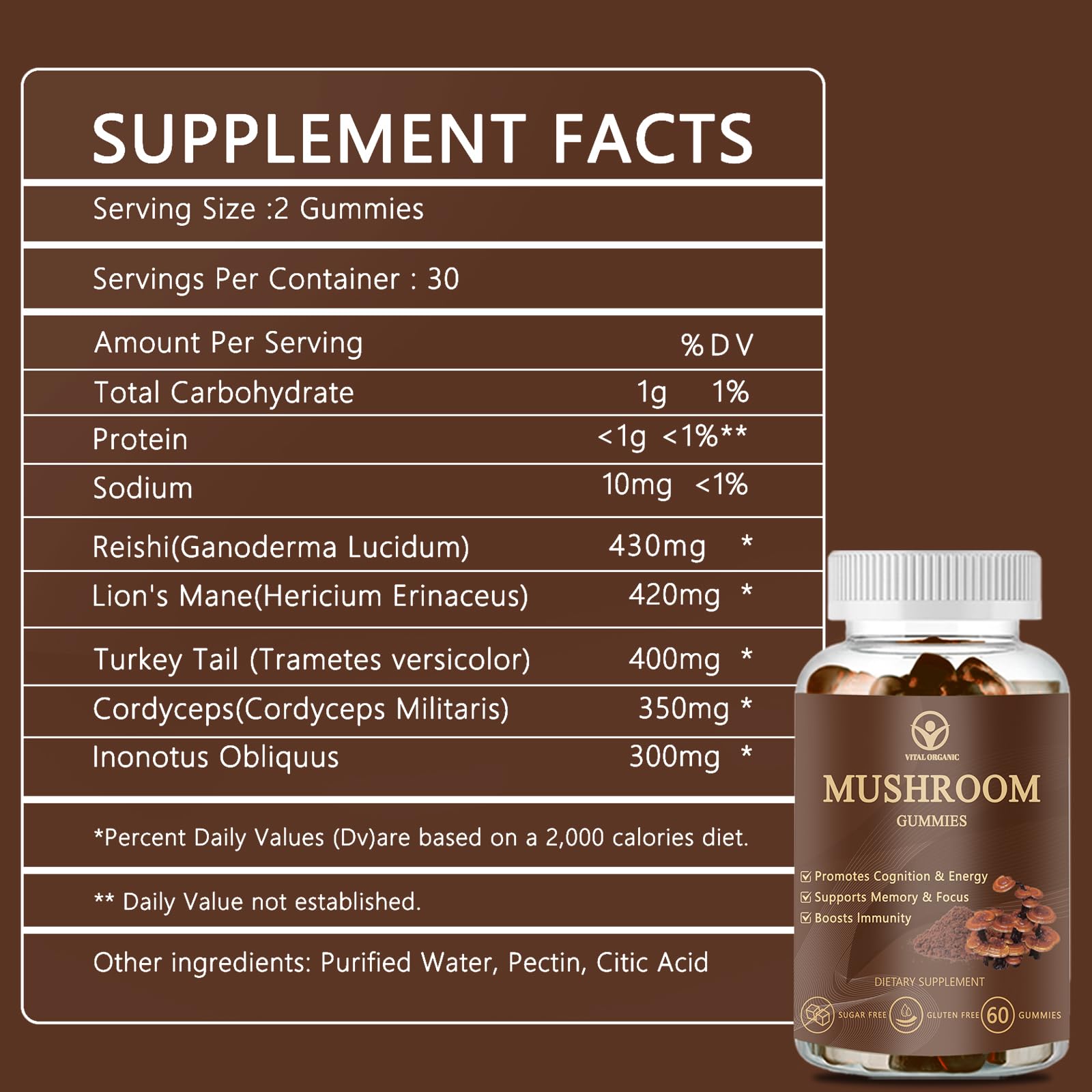 Reishi mushroom supplement for memory