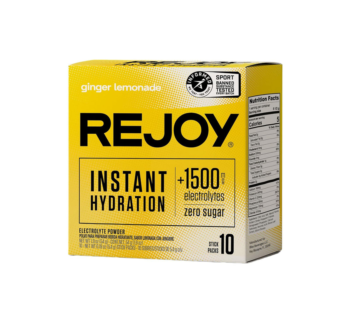Rejoy electrolyte powder ginger lemonade