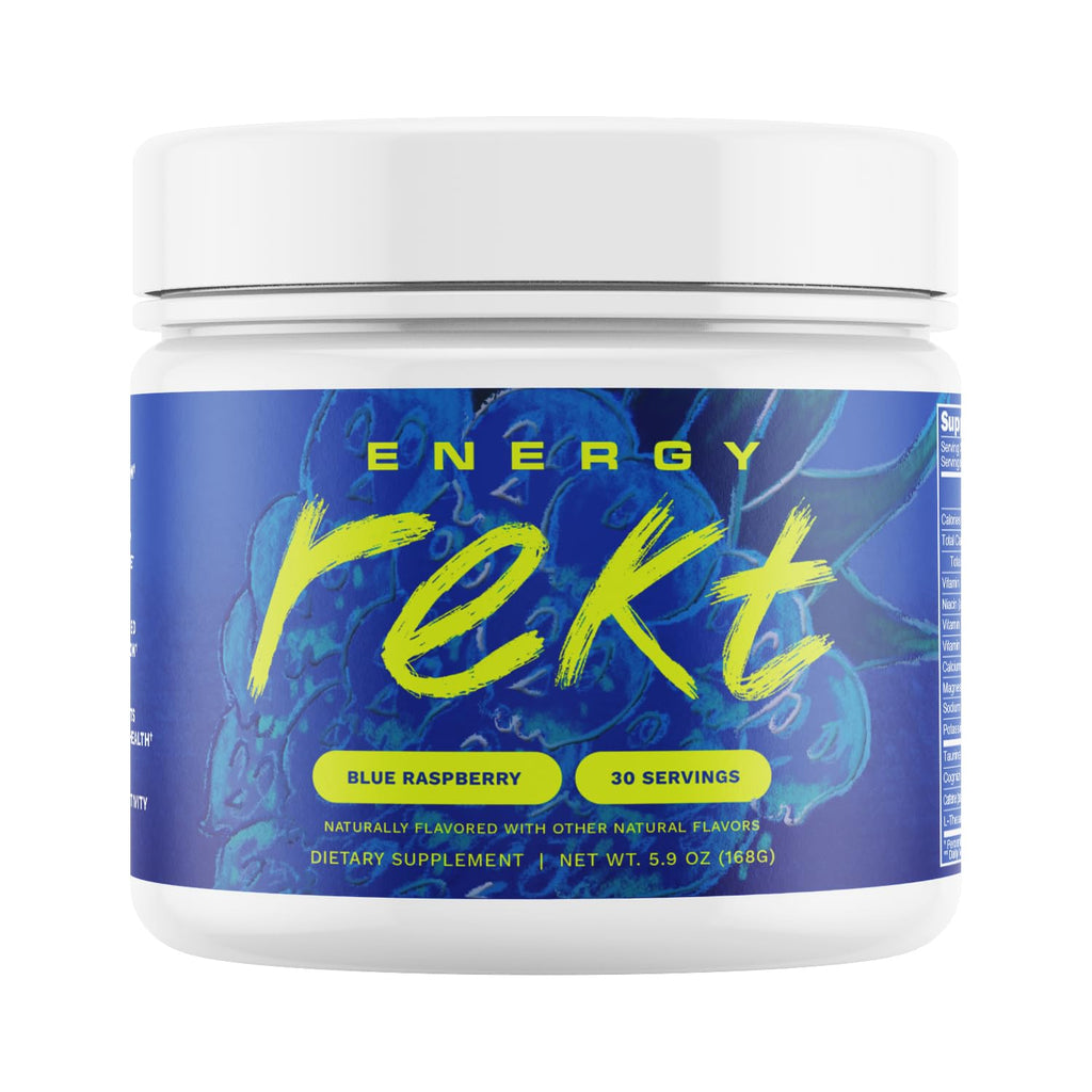 Rekt Energy Focus Powder blue raspberry flavor