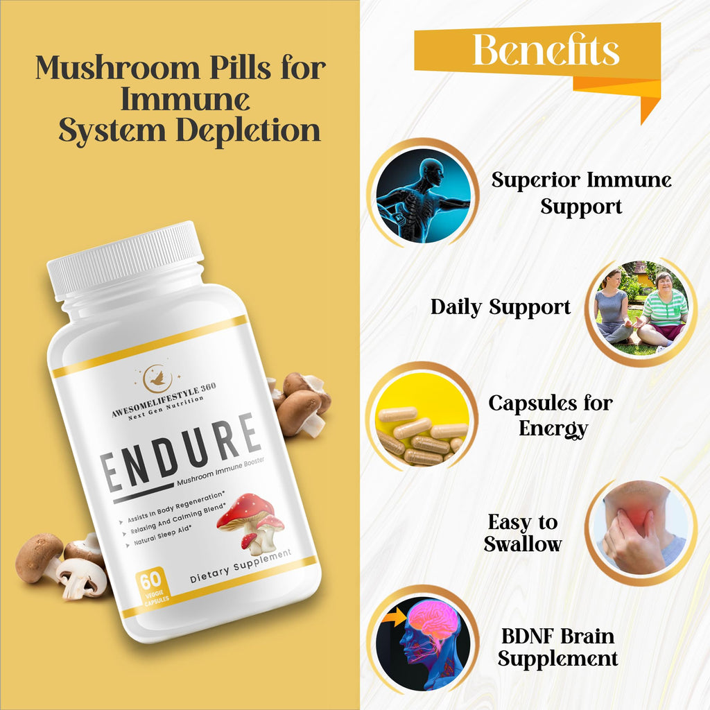 relaxation support with mushrooms