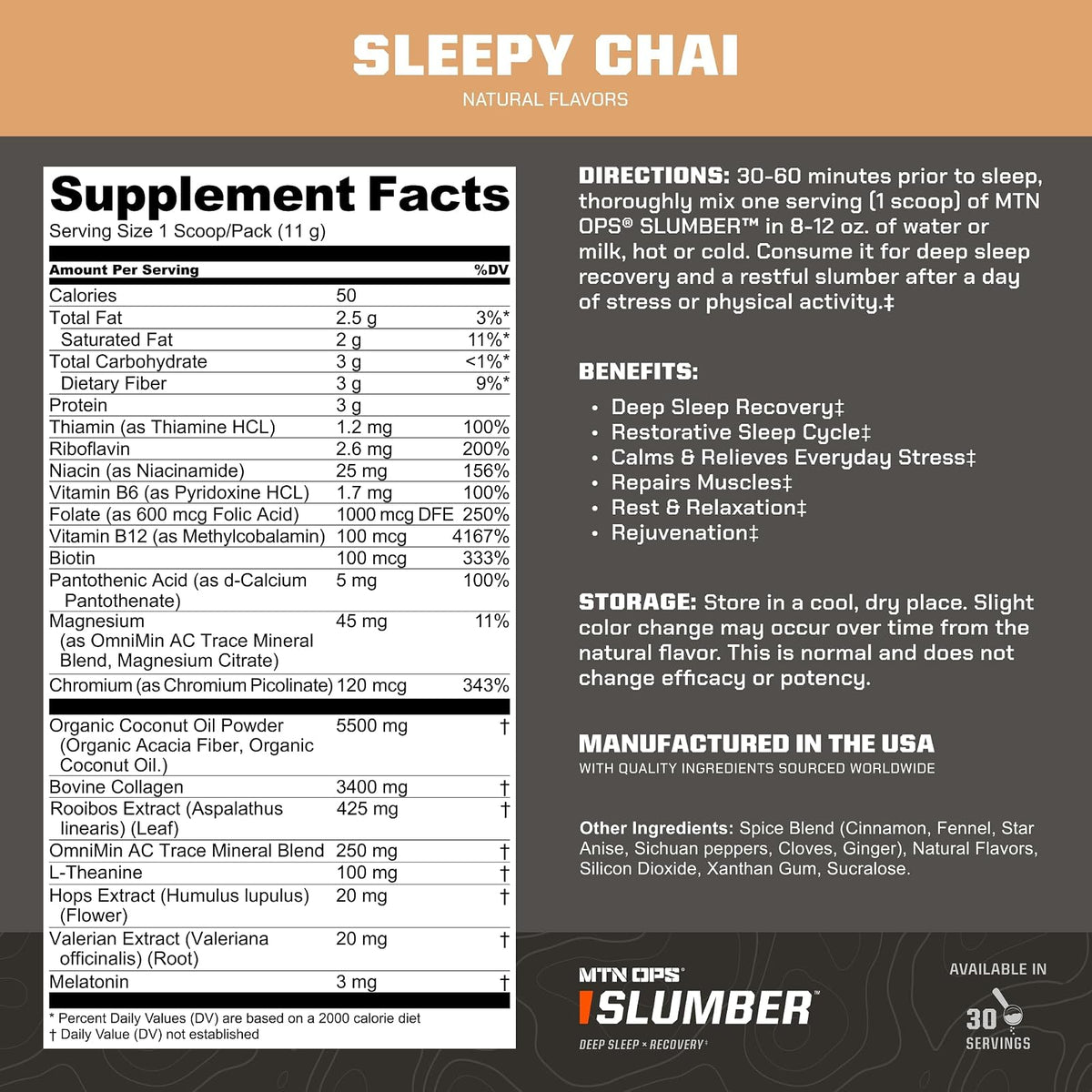 relaxing chai flavour sleep aid