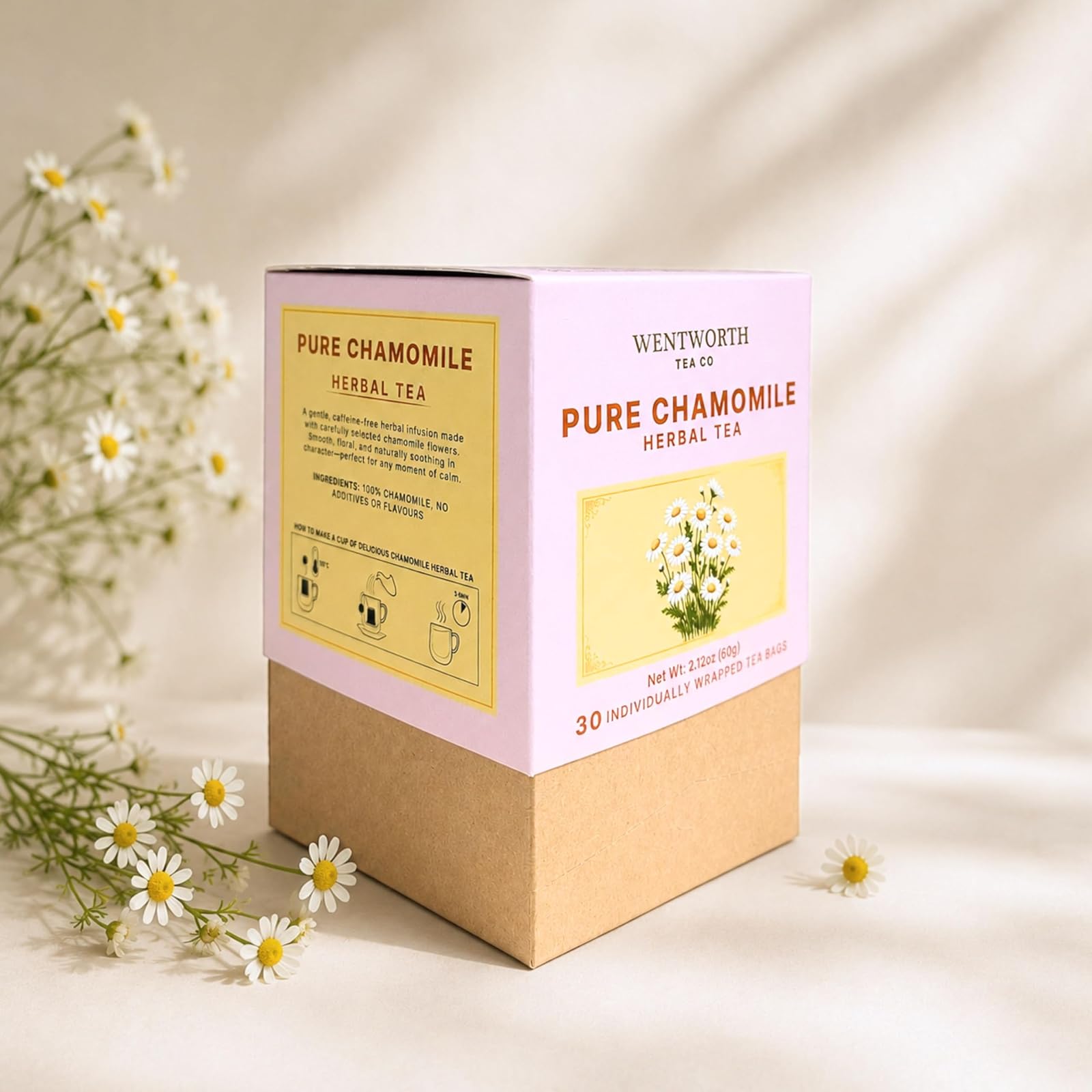 relaxing chamomile flower tea