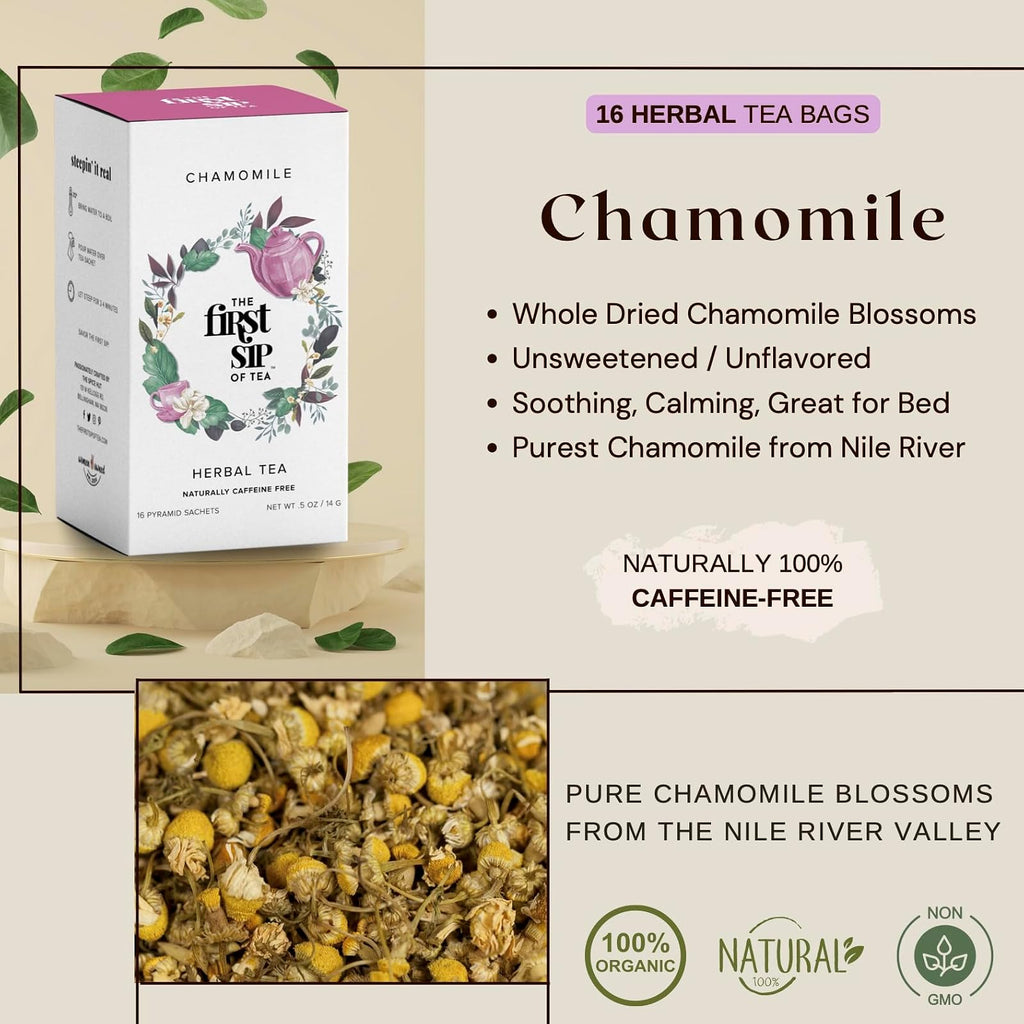 Relaxing chamomile tea for sleep