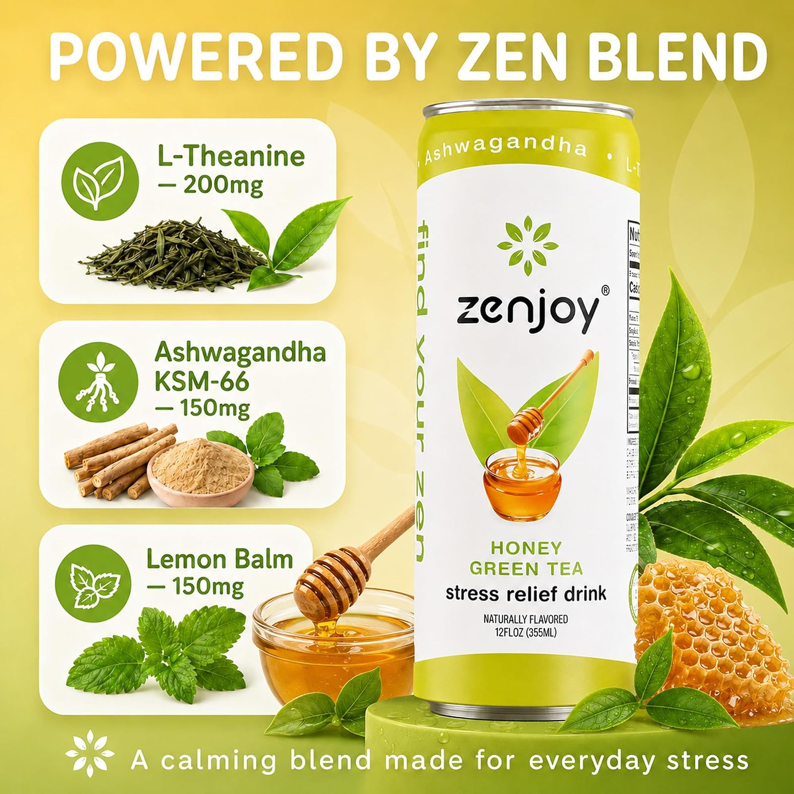 relaxing green tea beverage