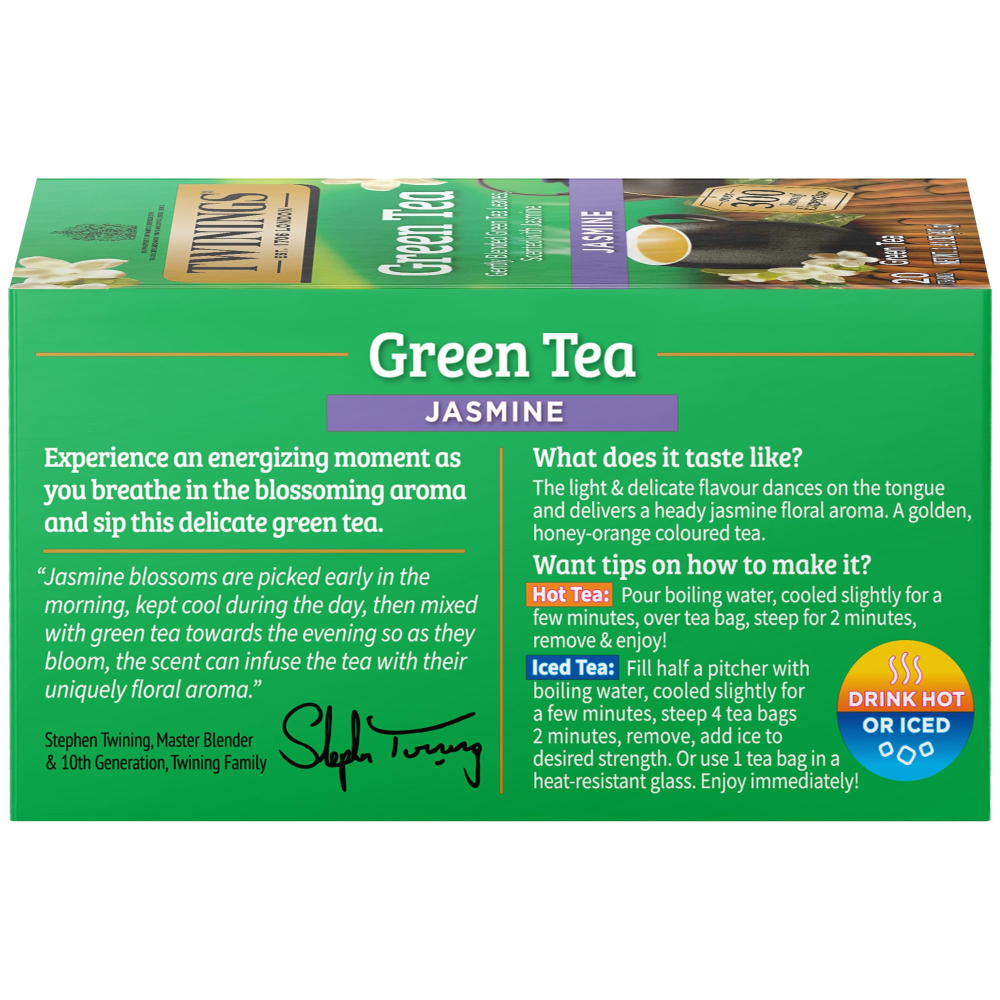 relaxing herbal green tea beverage