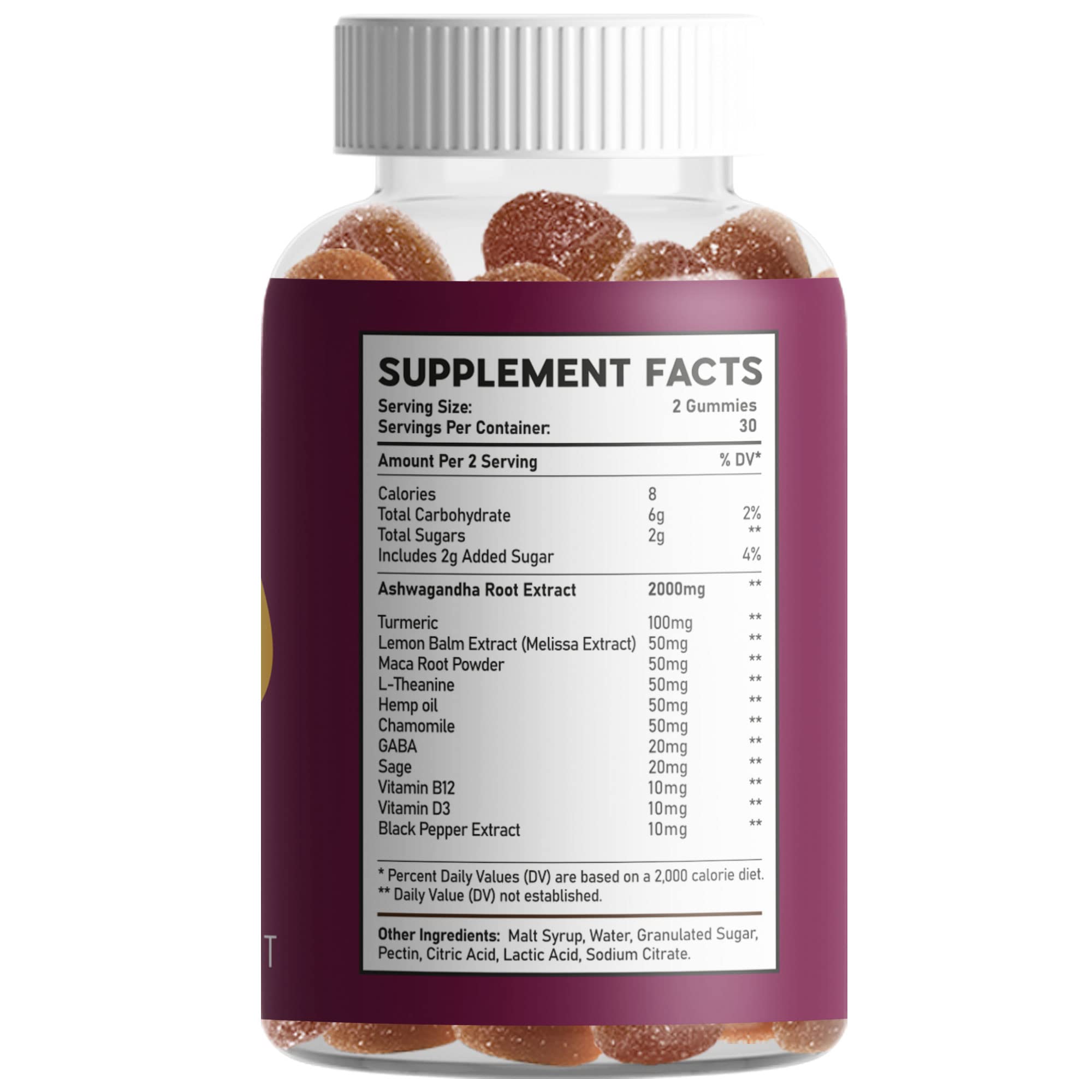 Relaxing herbal gummies with Maca root