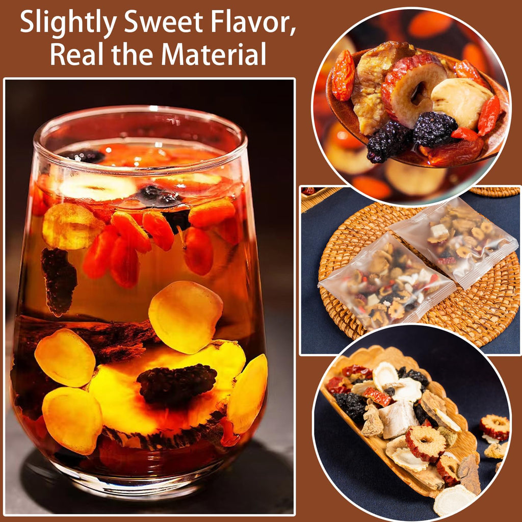 Relaxing herbal infusion with ginseng