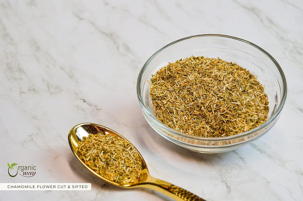 Relaxing herbal tea chamomile flowers