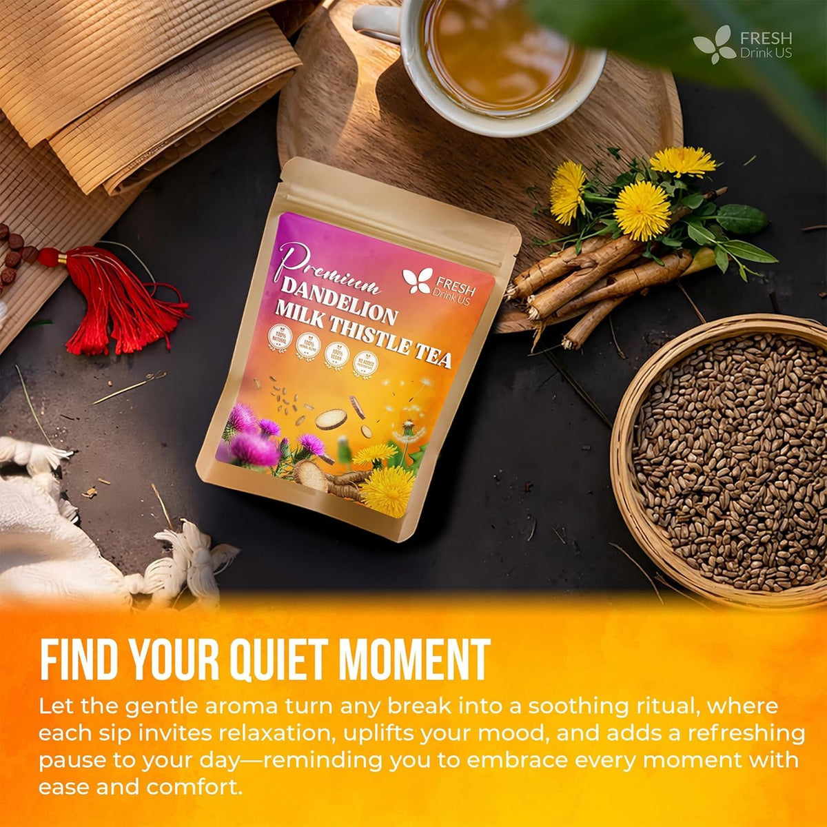 Relaxing herbal tea for stress relief