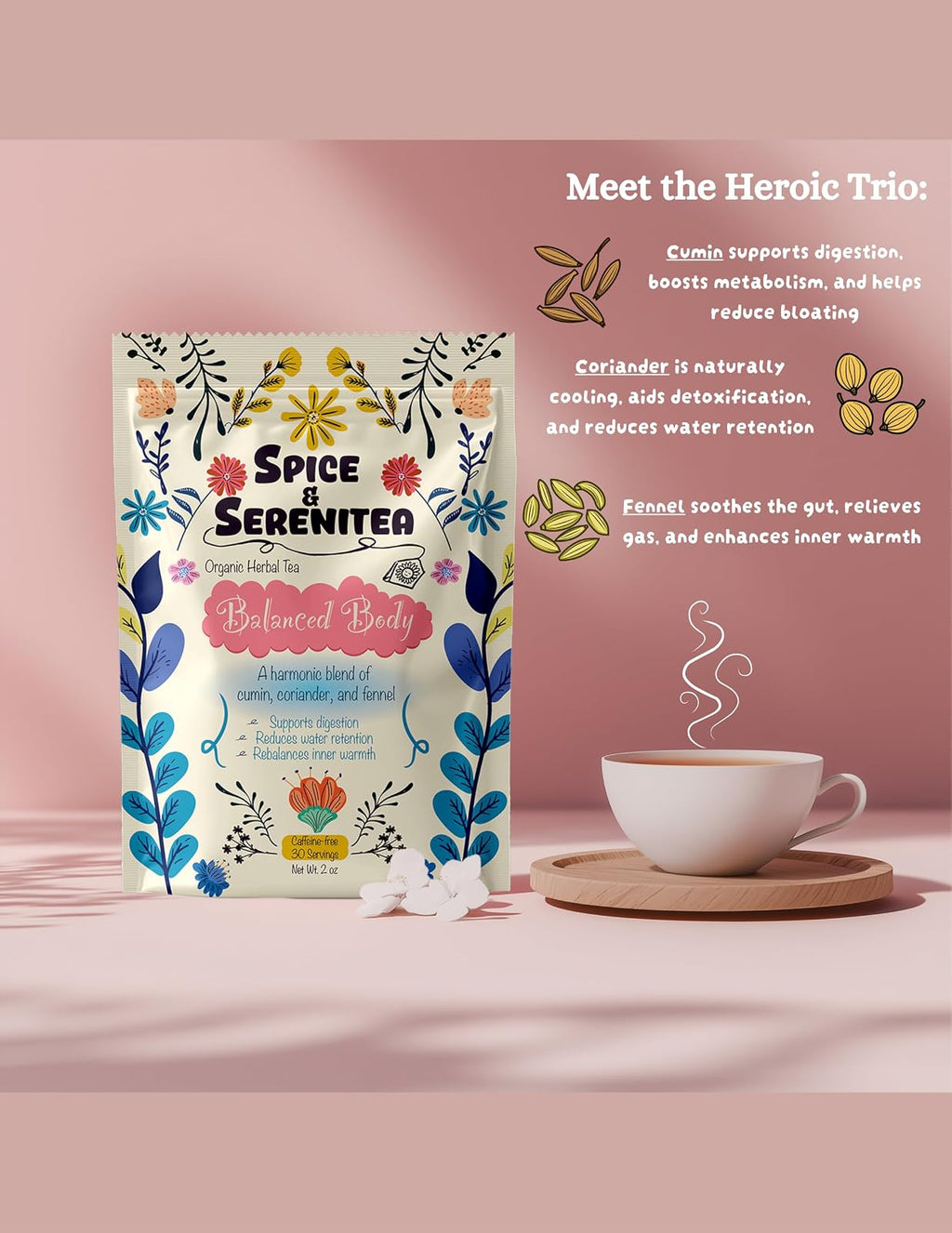 Relaxing herbal tea for wellness