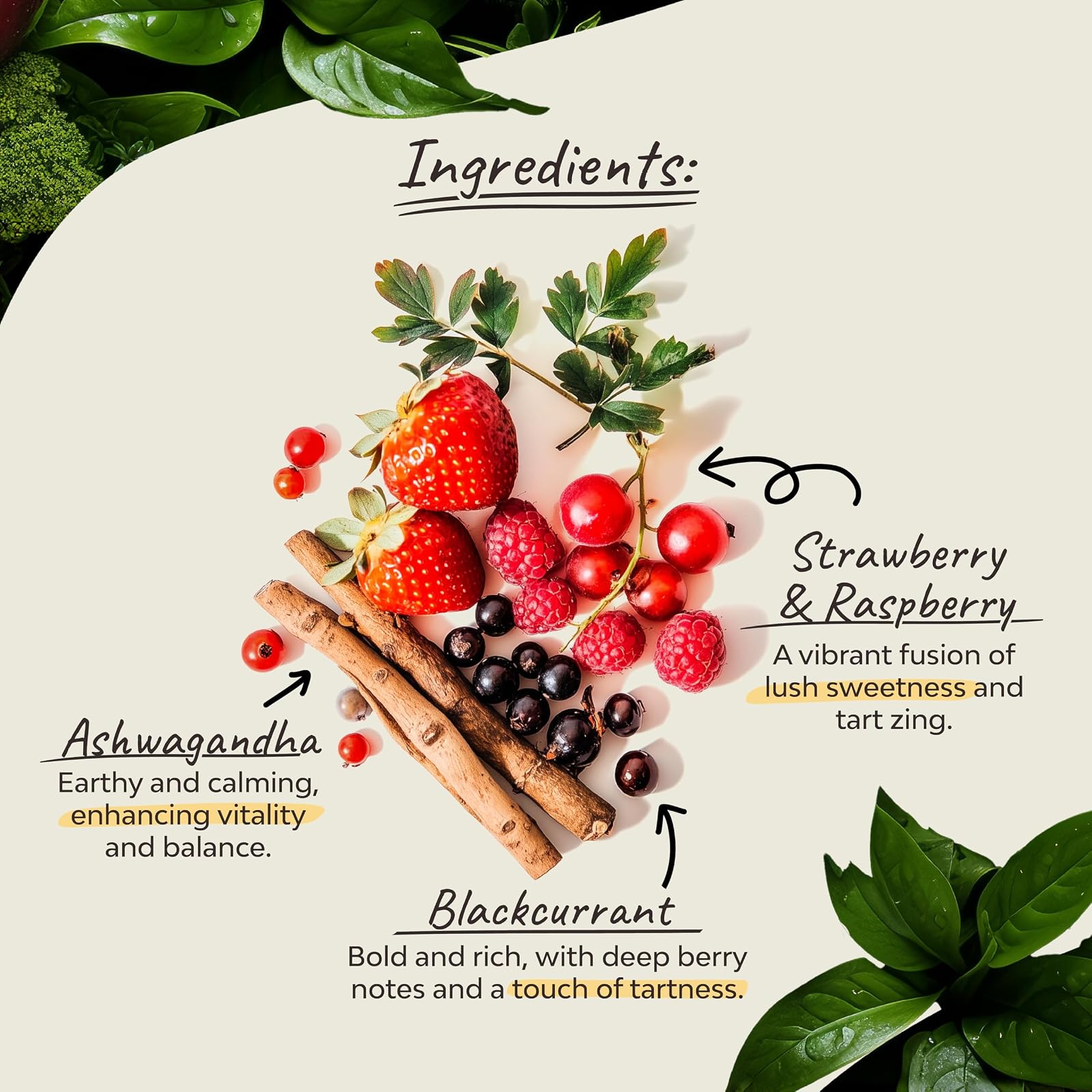 Relaxing herbal tea with ashwagandha