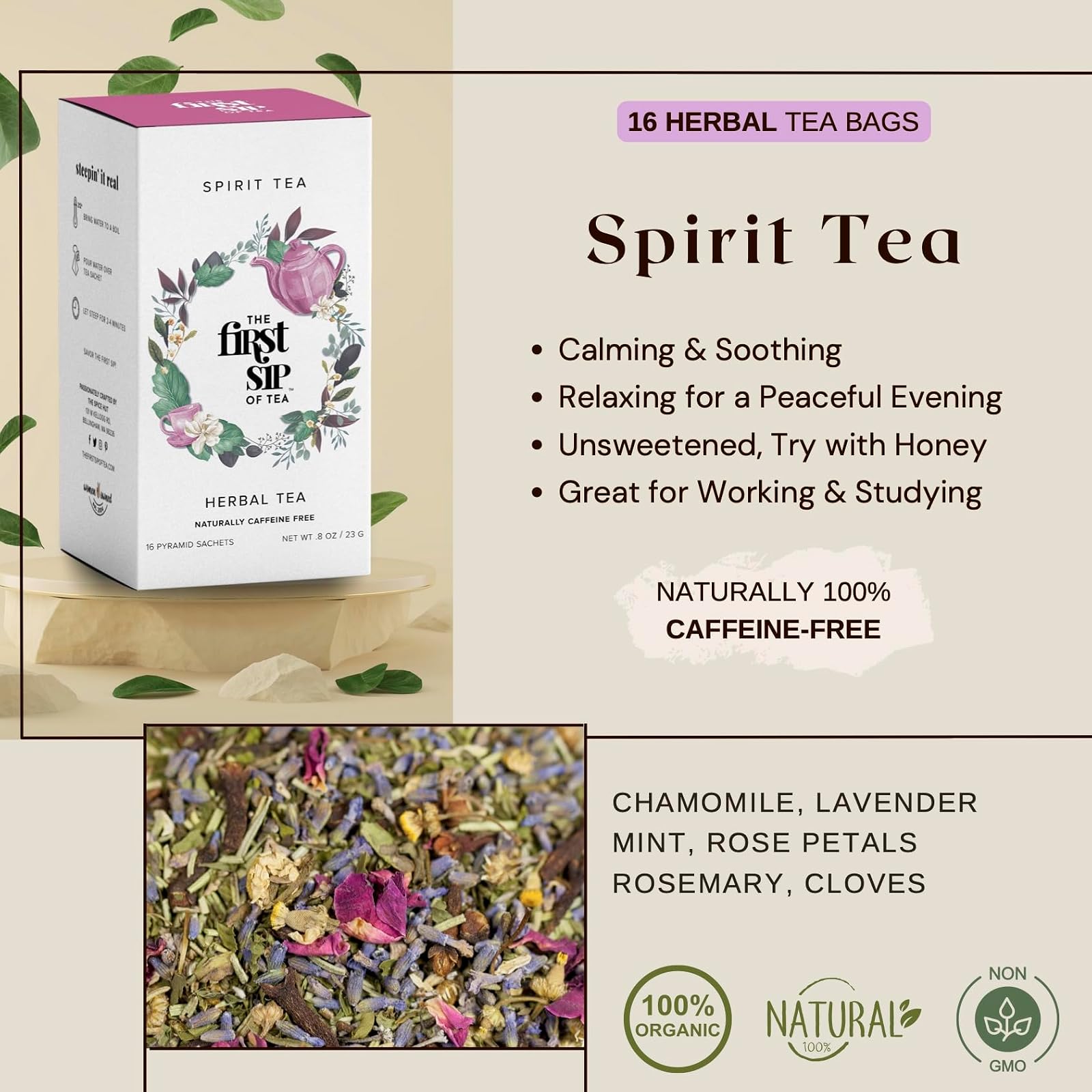 relaxing herbal tea with lavender