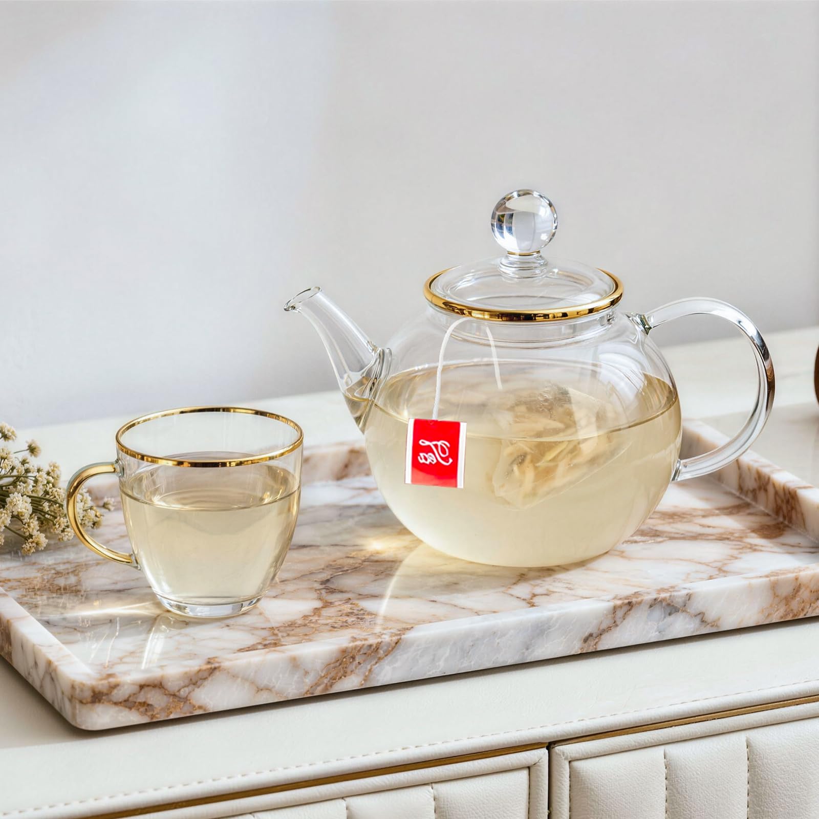 relaxing herbal tea with marshmallow root