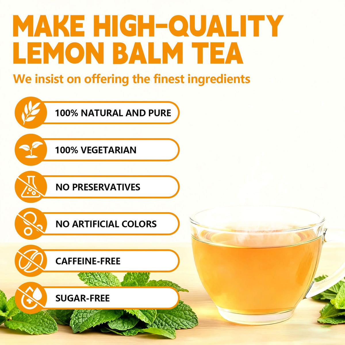 relaxing lemon balm herbal infusion