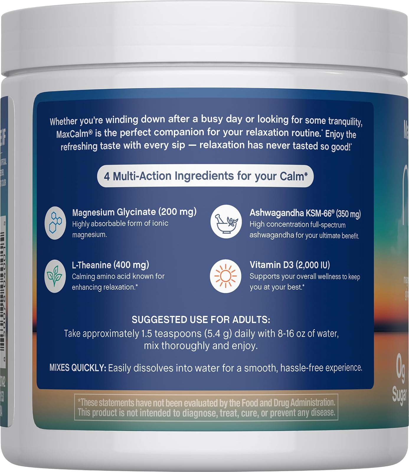 Relaxing magnesium powder for sleep