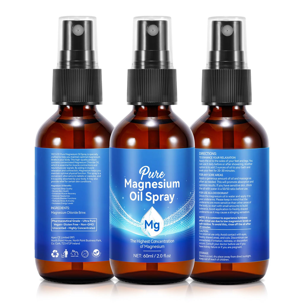 relaxing magnesium spray in glass