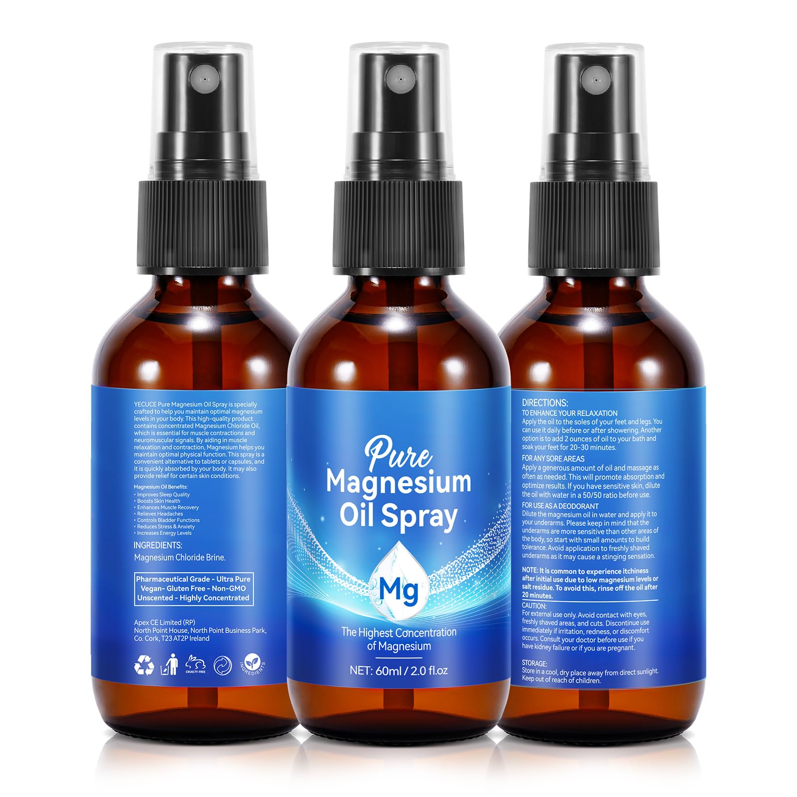 relaxing magnesium spray in glass