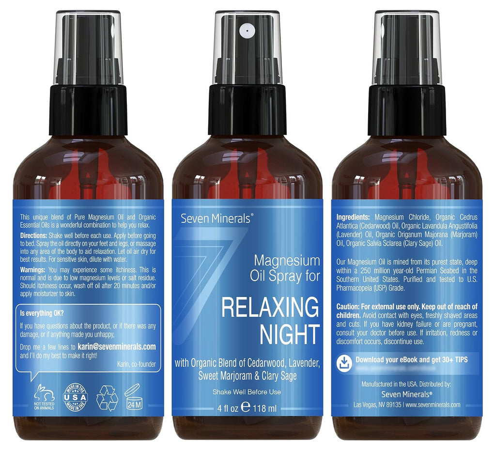 Relaxing night magnesium spray benefits