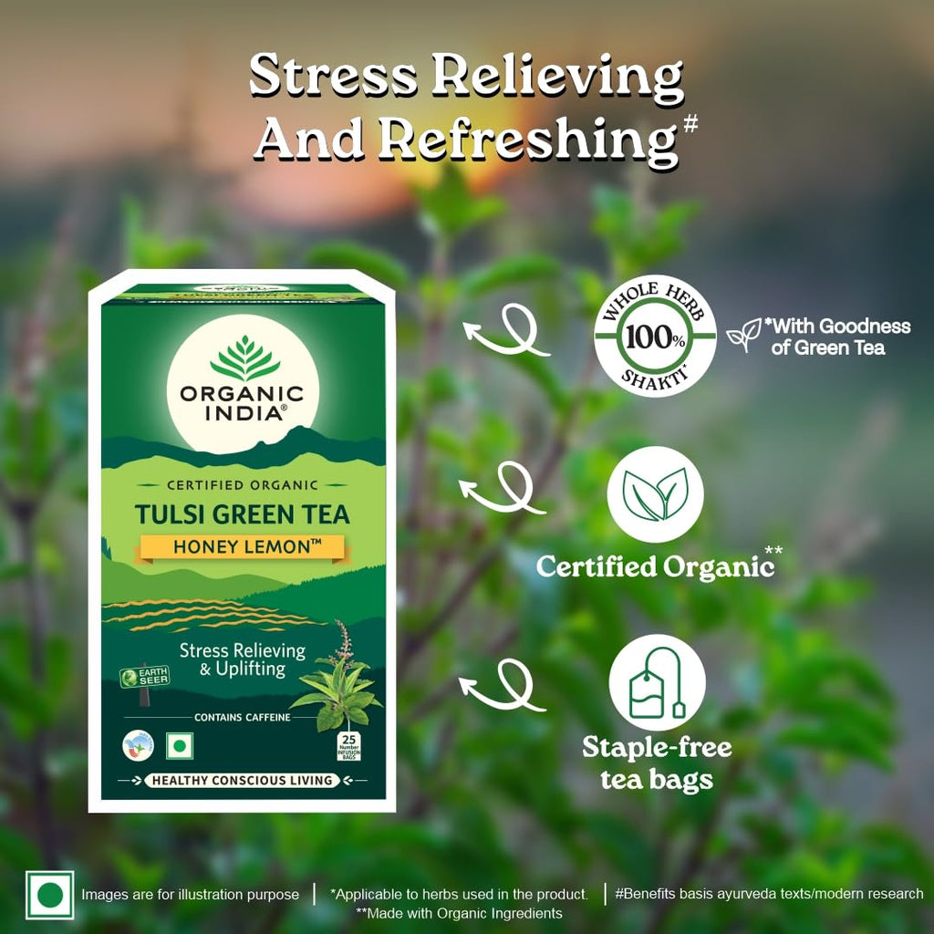 relaxing Tulsi green tea bags