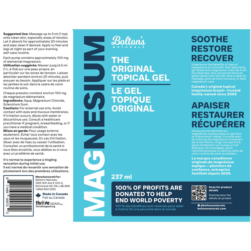 relief from cramps with magnesium gel