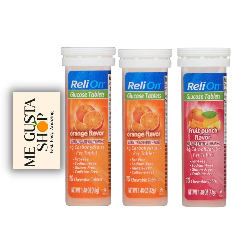 Relion glucose tablets orange flavour