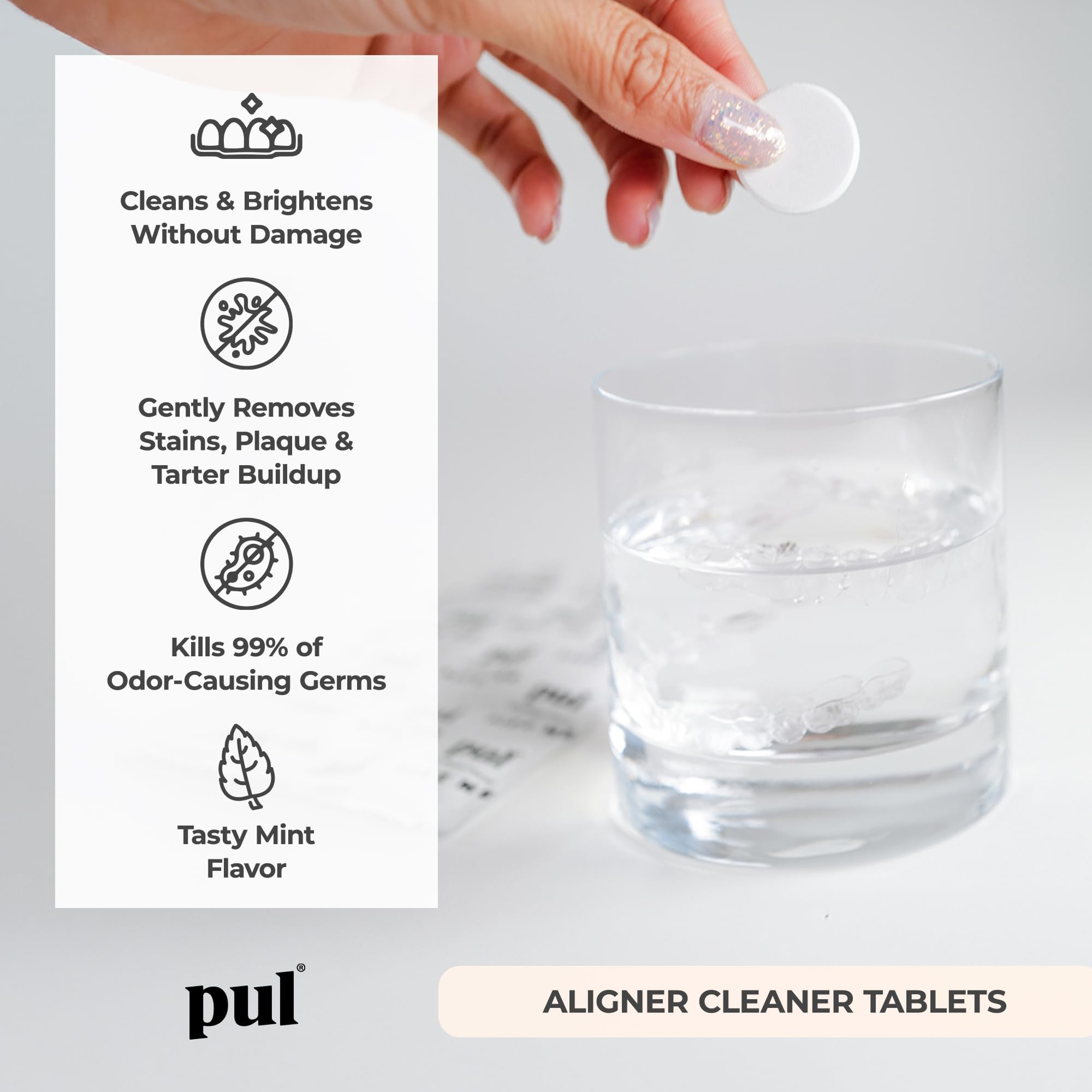 remove stains with PUL cleanser tablets