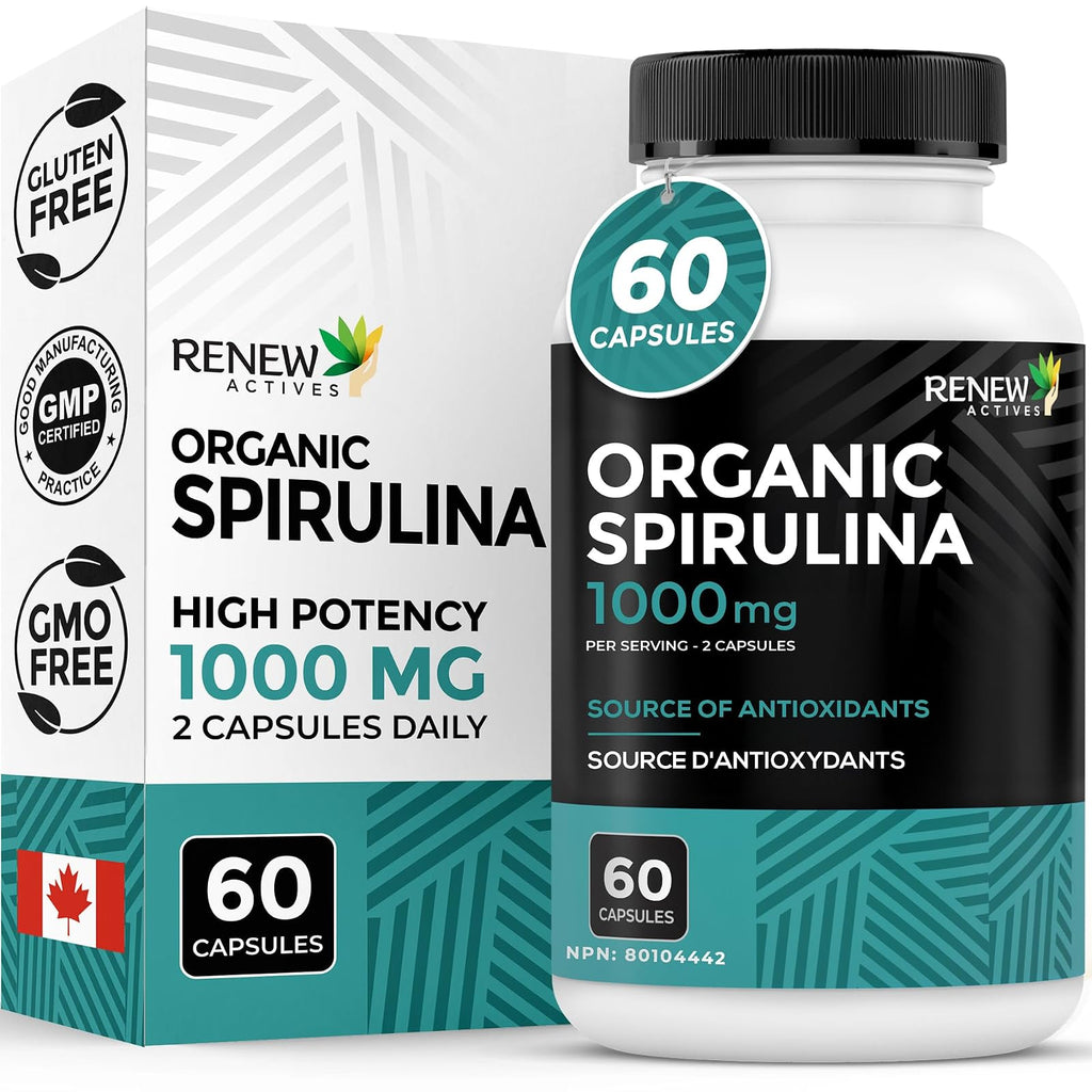 Renew Actives spirulina capsules for energy