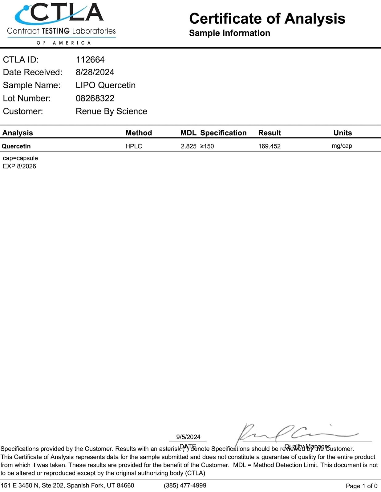 Renue By Science quercetin capsules