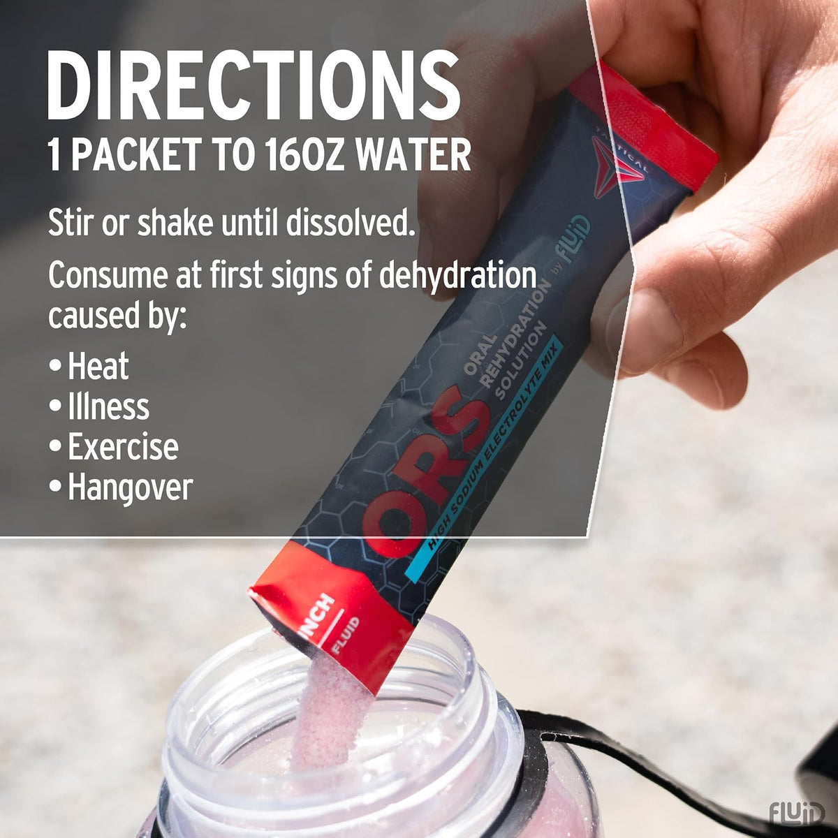 replenish electrolytes with Fluid Tactical