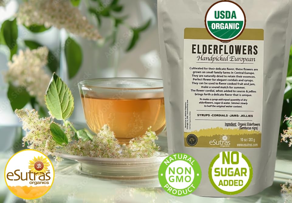 Resealable bag elderflower tea