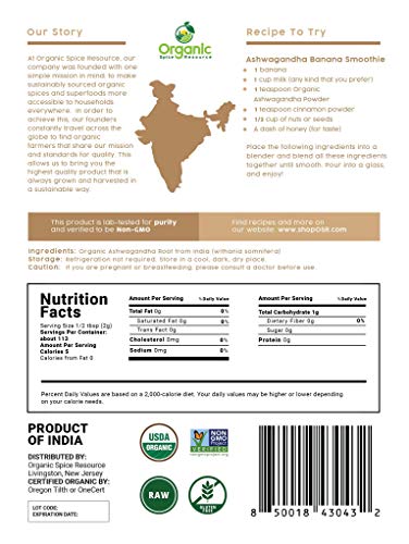 resealable bag for fresh ashwagandha