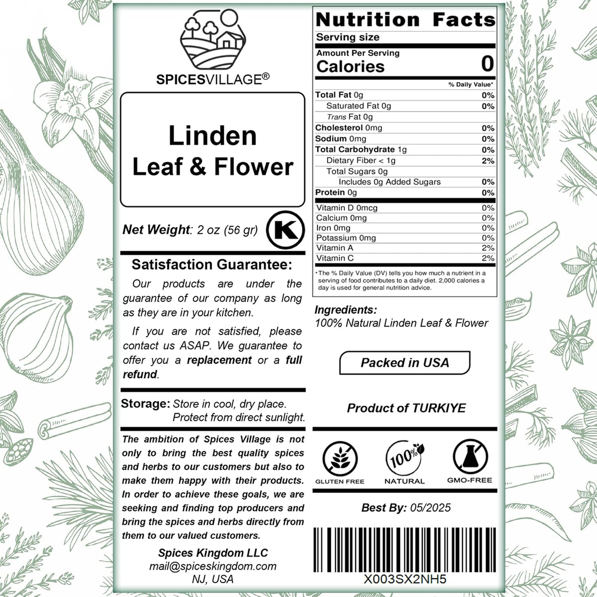 Resealable bag for fresh linden tea