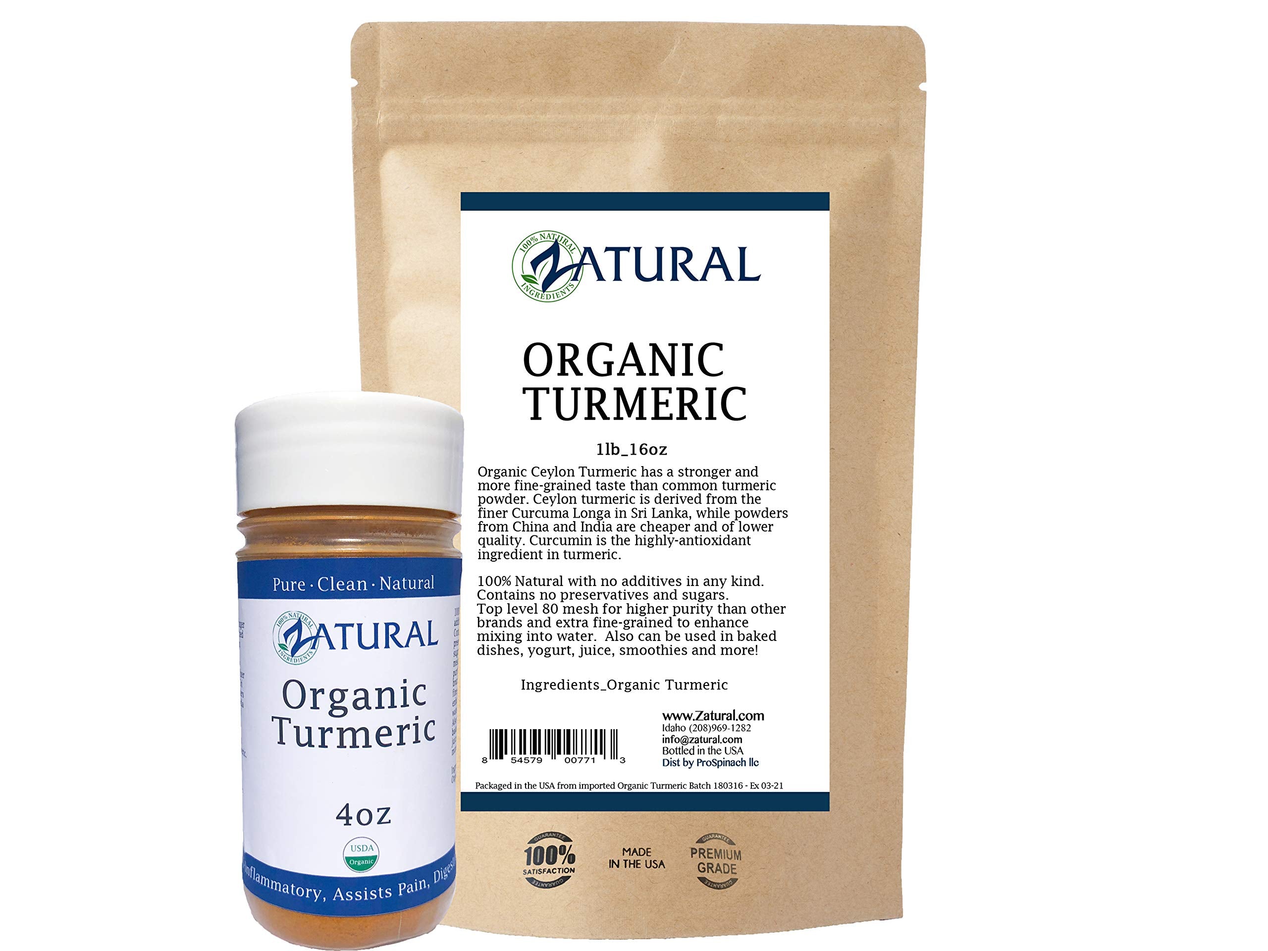 resealable bag of turmeric powder