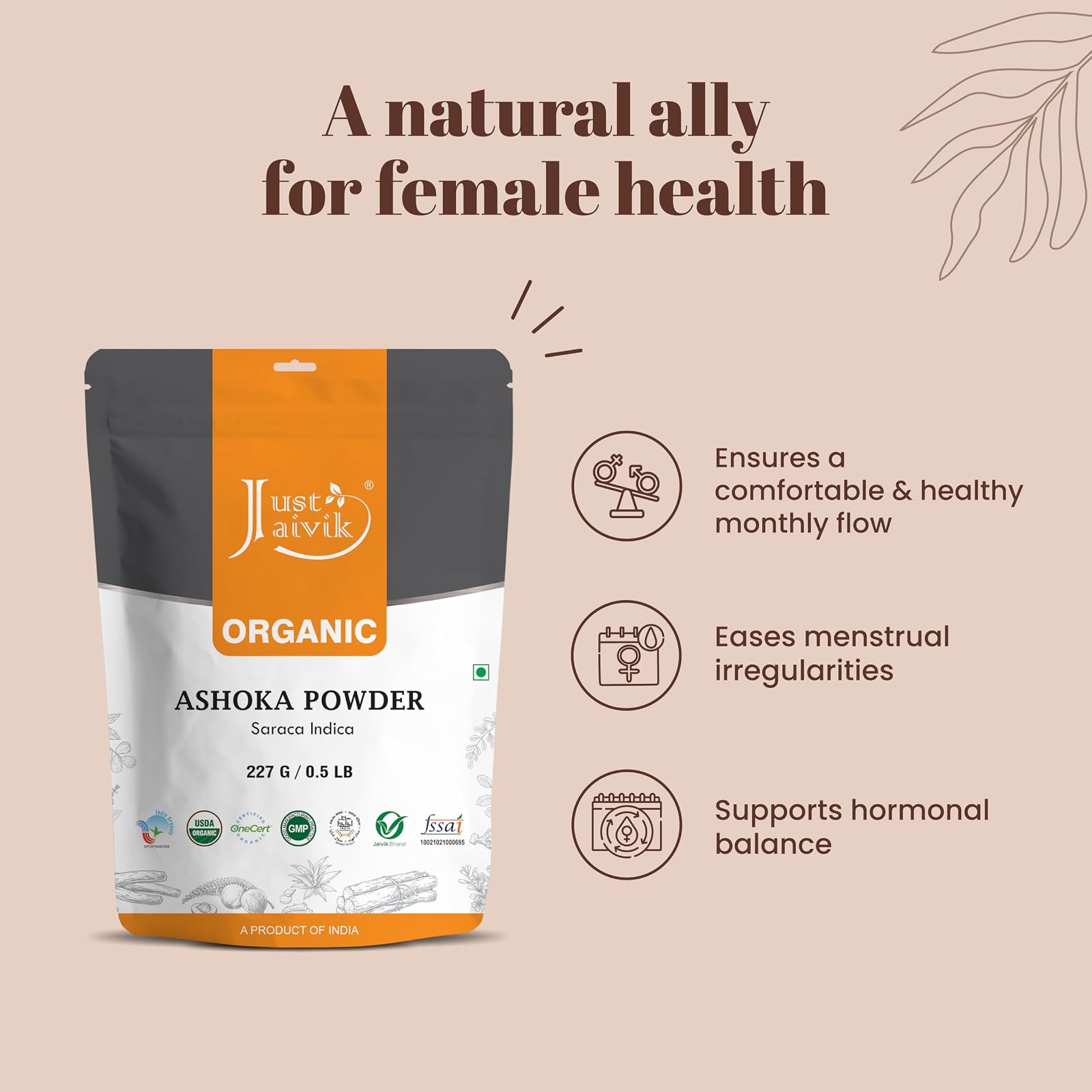 resealable pouch Ashoka bark powder