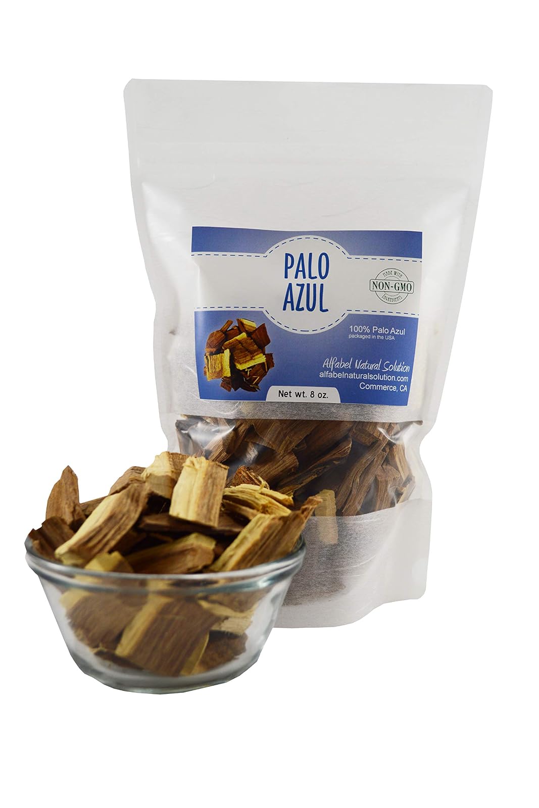 Resealable pouch for fresh Palo Azul tea
